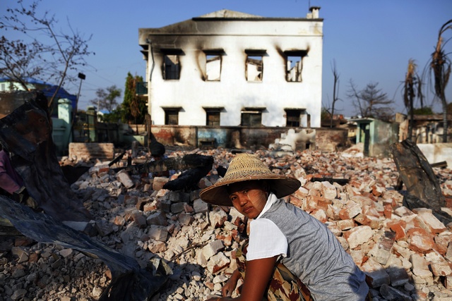 Tension high in Sandoway after two Muslim homes razed - DVB