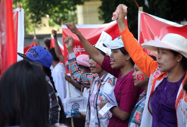 Workers’ rally in Hlaing Tharyar marks May Day